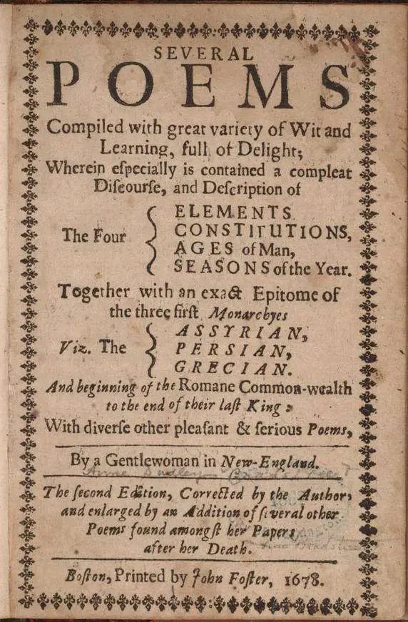 Anne Bradstreet, 1st Woman Poet in America - New England Historical Society